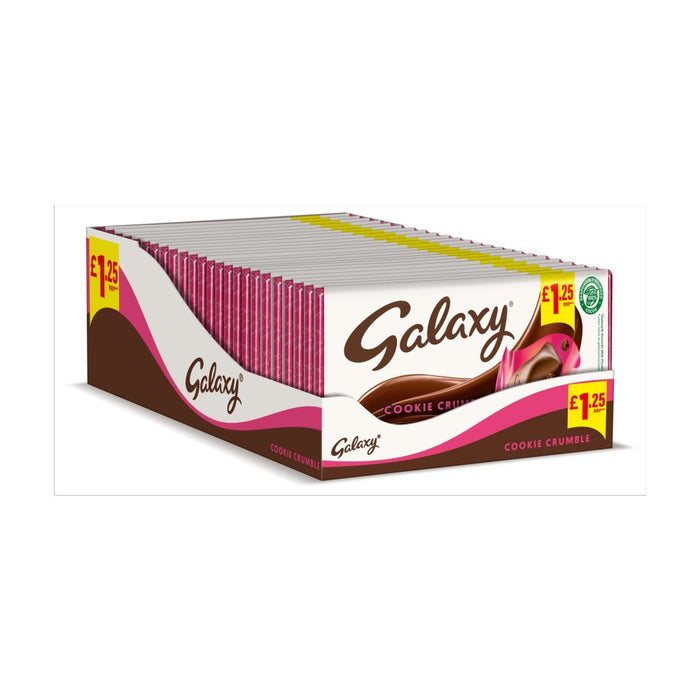 Galaxy Cookie Crumble & Milk Chocolate Block Bar PMP 114g (Box of 24 ...