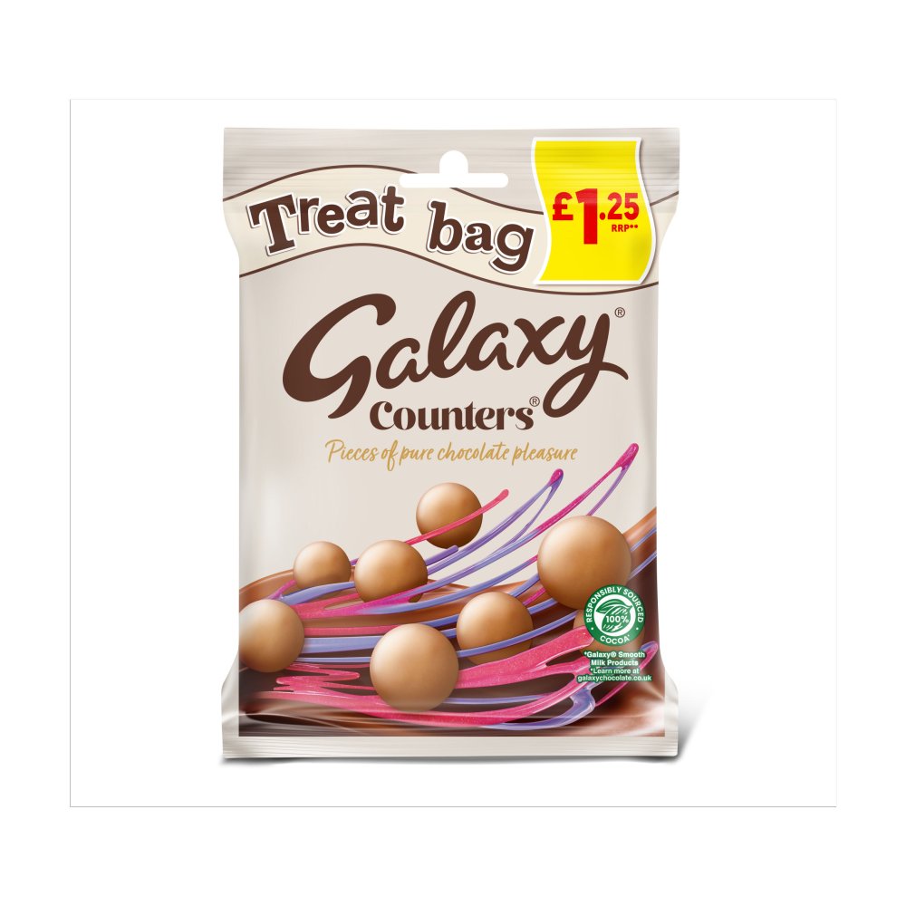 Galaxy Counters Milk Chocolate Buttons Treat Bag 78g (Box of 20 ...