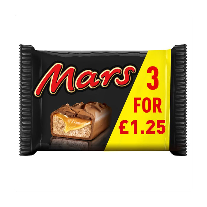 Mars Caramel, Nougat & Milk Chocolate Snack Bars Multipack 3 x 39.4g ...
