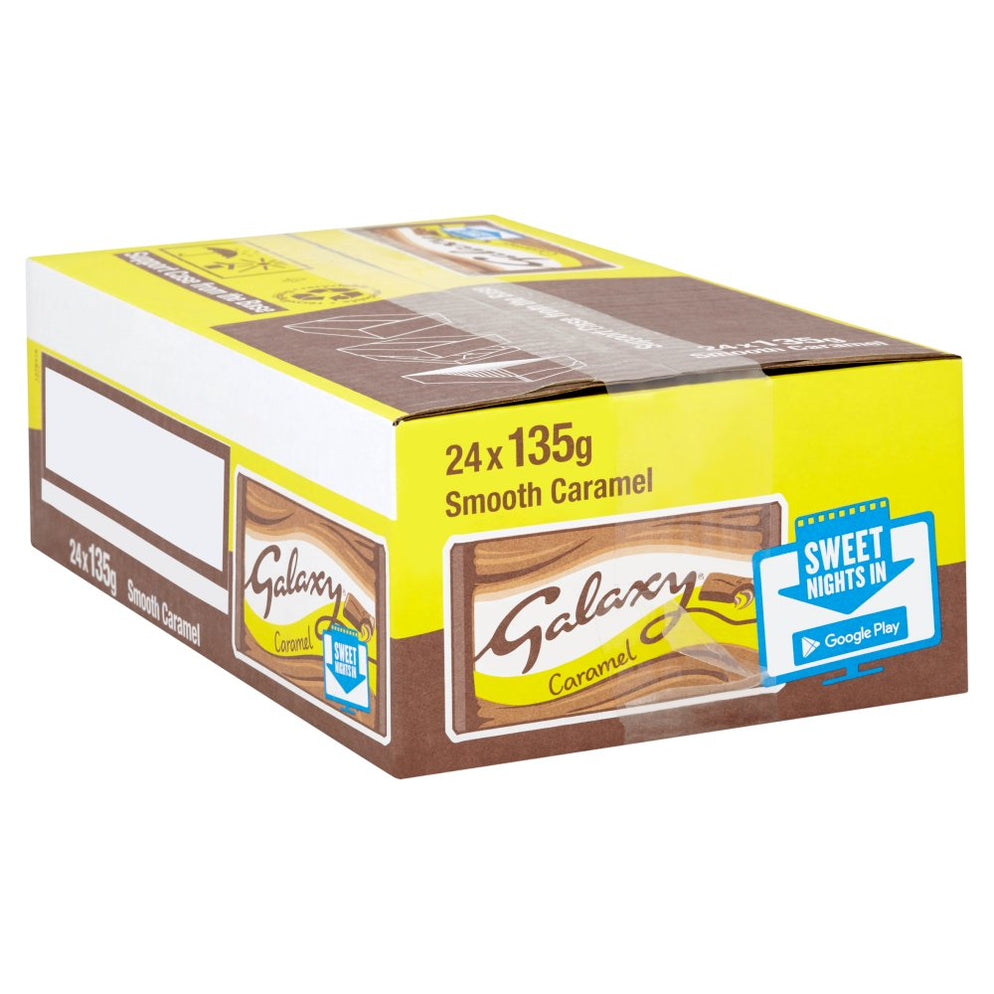 Galaxy Smooth Caramel & Milk Chocolate Block Bar PMP 135g (Box of 24 ...