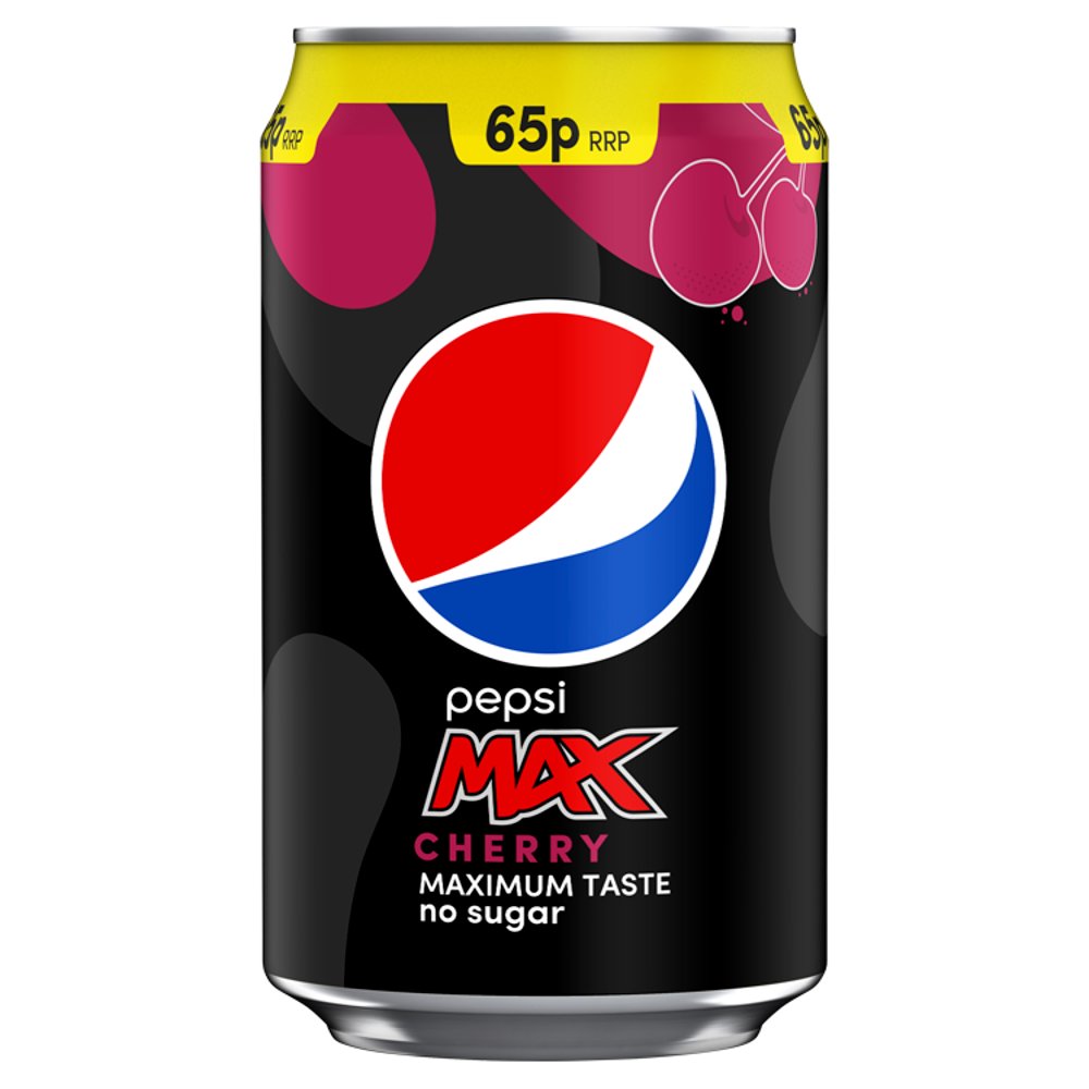 Pepsi Max Cherry No Sugar 330ml (Case of 24) — BritishGram.com
