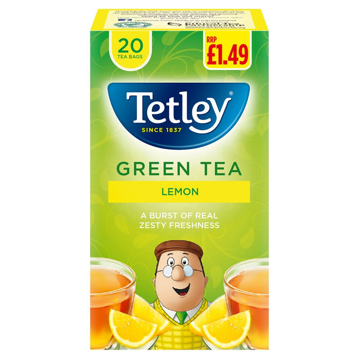Tetley Lemon Green 20 Tea Bags (Case of 4) — BritishGram.com