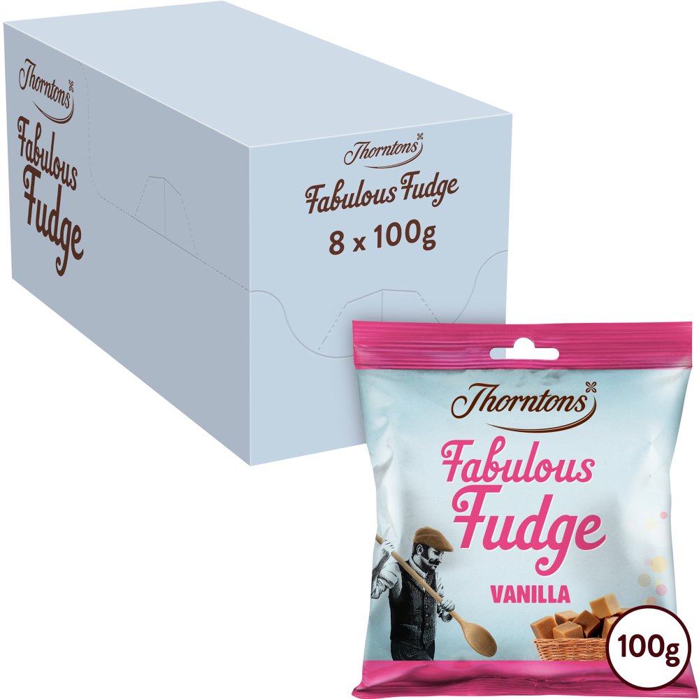 Thornton's Fabulous Fudge Vanilla 100g (Box of 8) — BritishGram.com