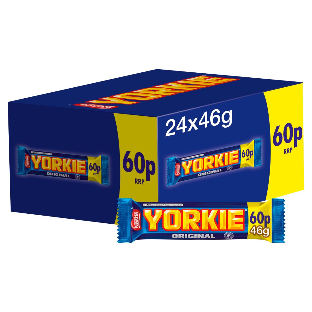 Yorkie Milk Chocolate Bar PMP 46g (Box of 24) — BritishGram.com